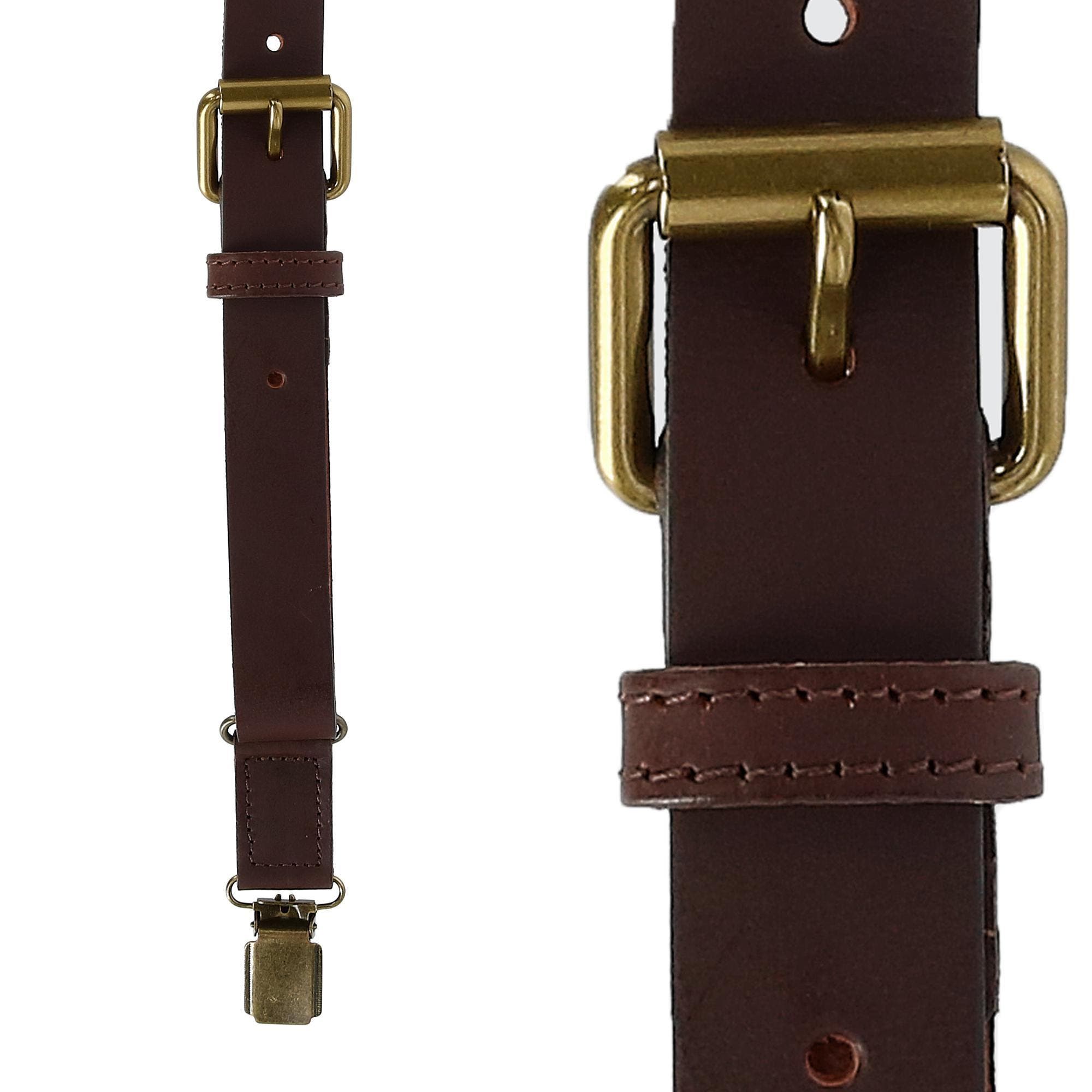 CrookhornDavis Men's The Bristol Clip End Leather Braces with Elastic ...