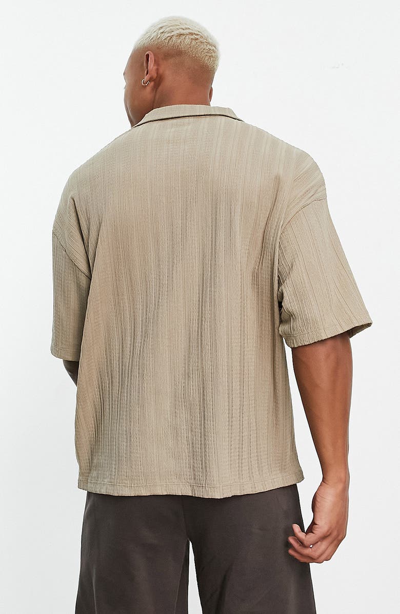 ASOS DESIGN Textured Oversize Polo Camp Shirt | Nordstrom