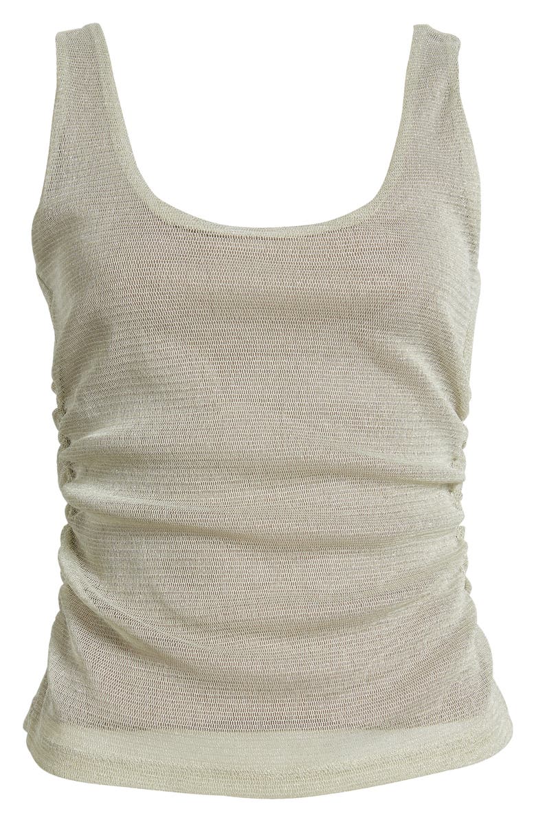 Topshop Side Ruched Metallic Sheer Tank | Nordstromrack