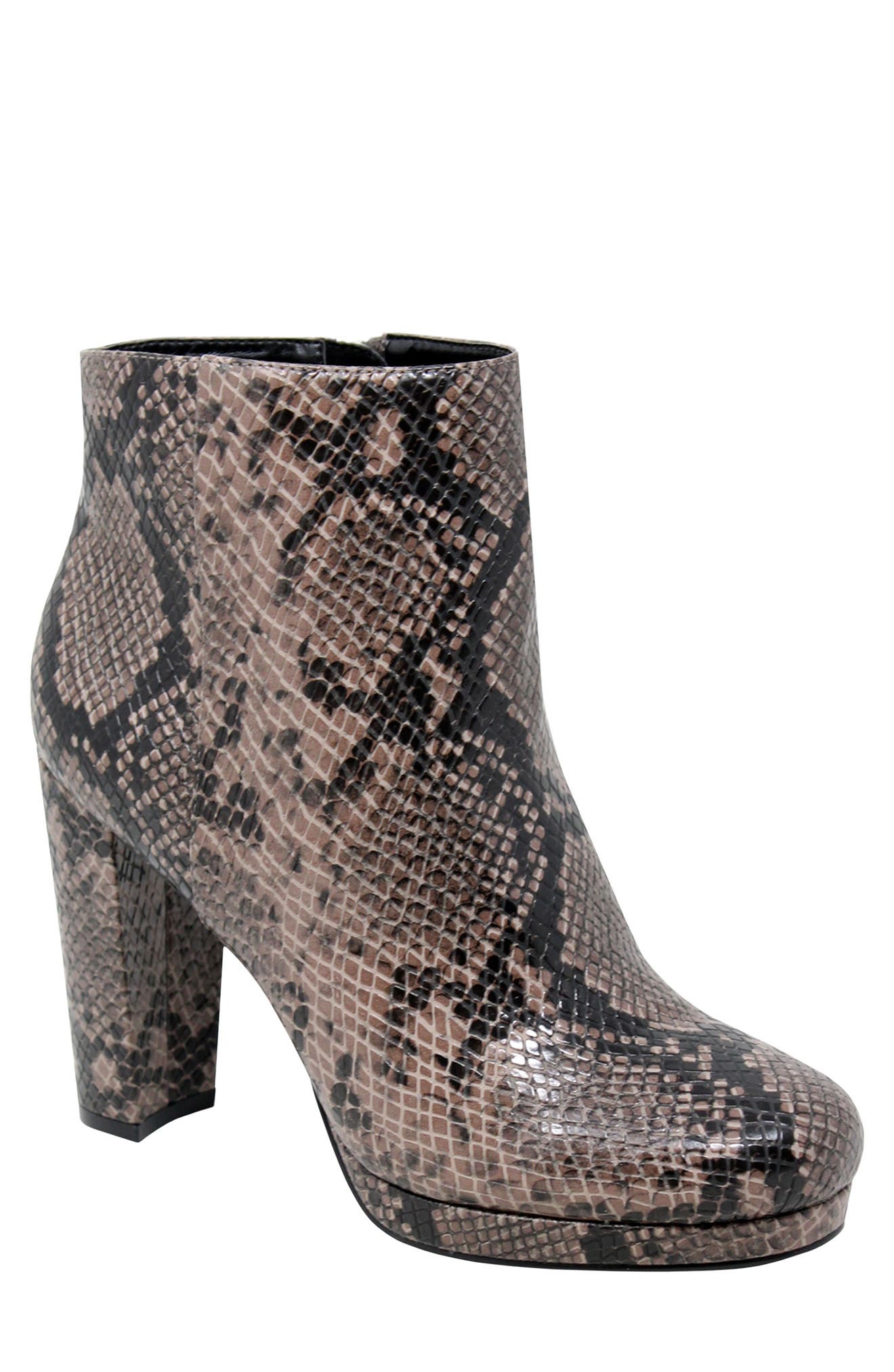 Charles by Charles David Chasen Snake Skin Print Block Heel Boot ...