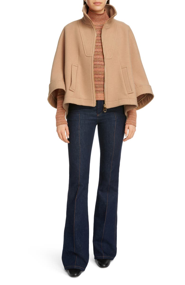 Chloé Crop Wool Blend Coat | Nordstrom