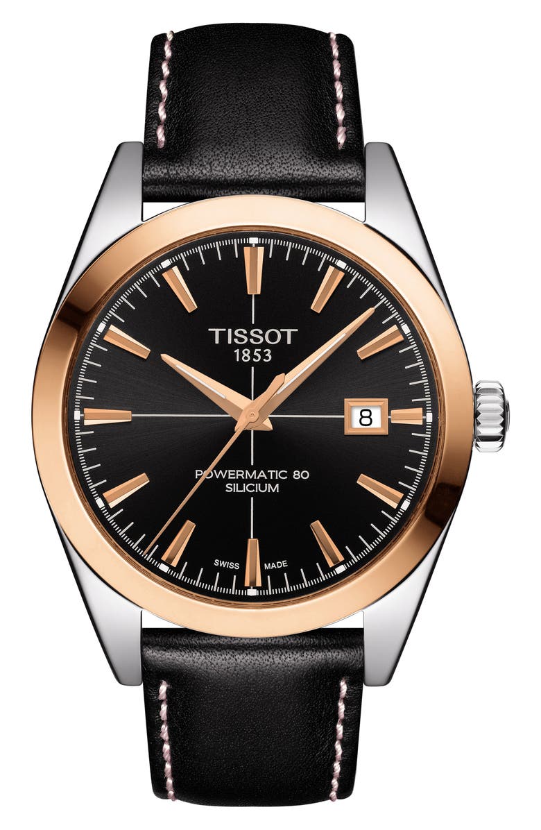 Tissot Gentleman Powermatic 80 Leather Strap Watch, 40mm | Nordstrom