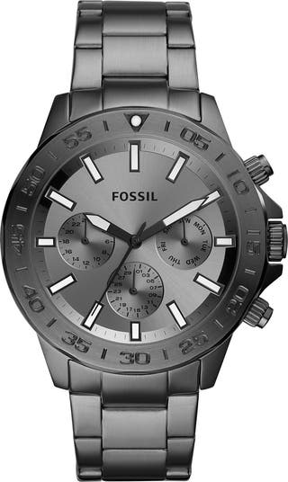 Fossil Men's Bannon Multifunction Smoke Stainless Steel Watch, 45mm ...