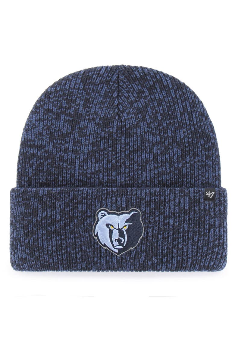 '47 Men's '47 Navy Memphis Grizzlies Brain Freeze Cuffed Knit Hat ...
