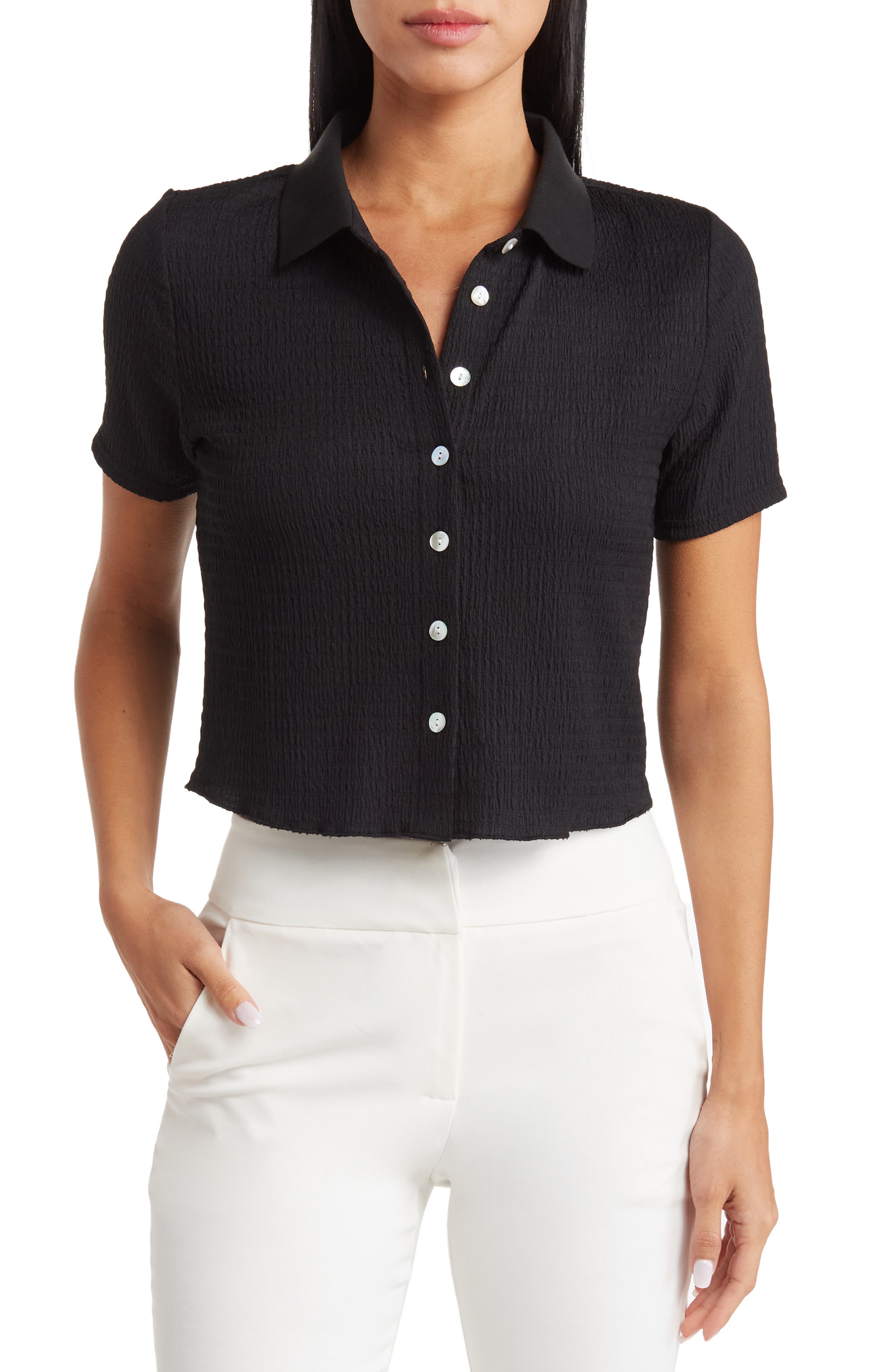 Love By Design Rinda Short Sleeve Button-Up Shirt | Nordstromrack