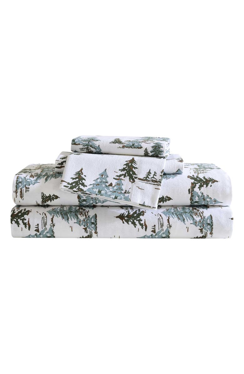Eddie Bauer Snowy Pine Trees Cotton Flannel Sheet Set | Nordstromrack