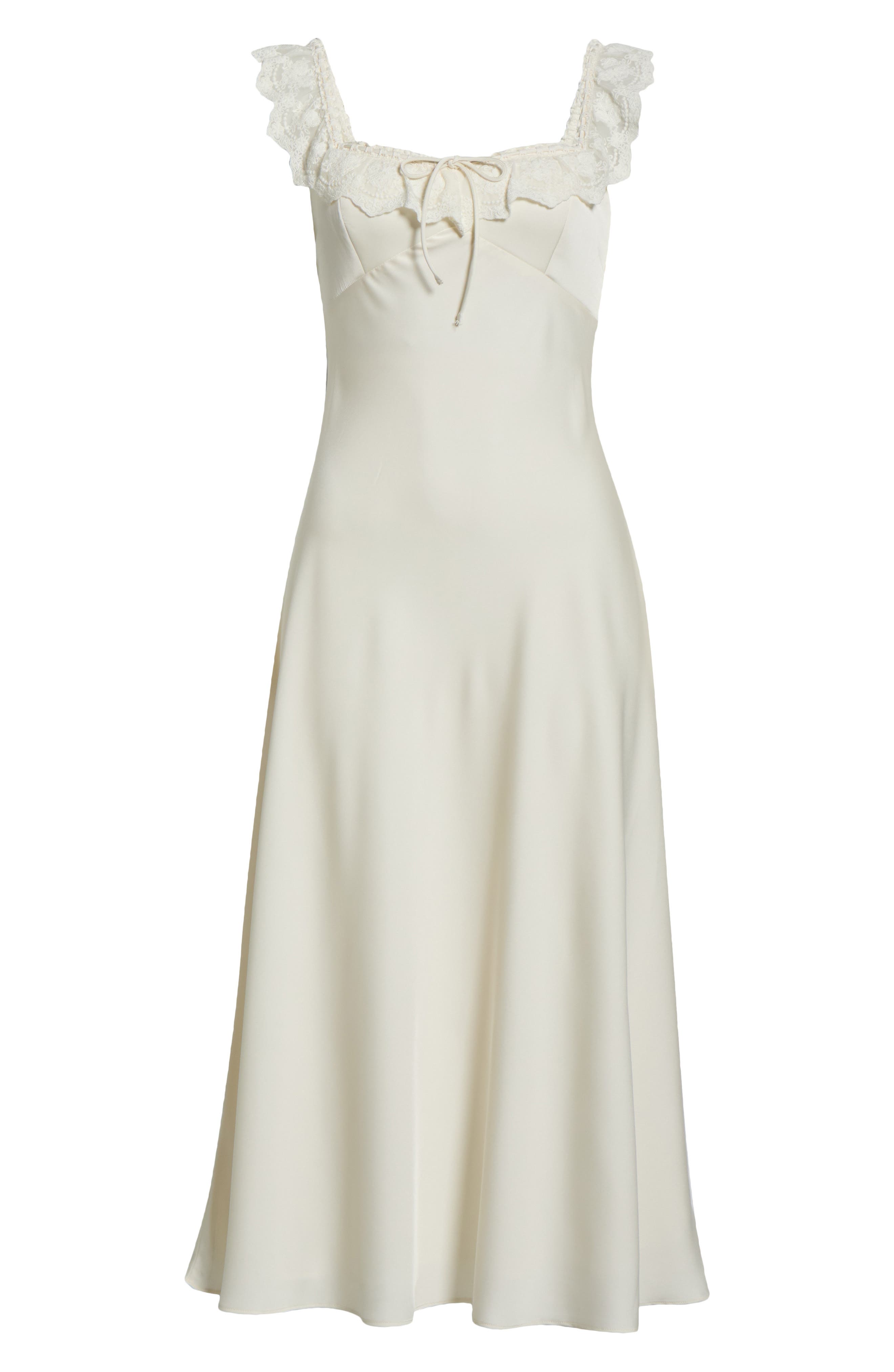 ASTR the Label Makiya Lace Trim Satin Dress | Nordstrom