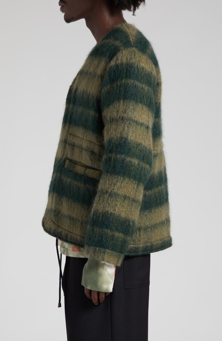Nicholas Daley Collarless Plaid Wool & Mohair Blend Jacket | Nordstrom
