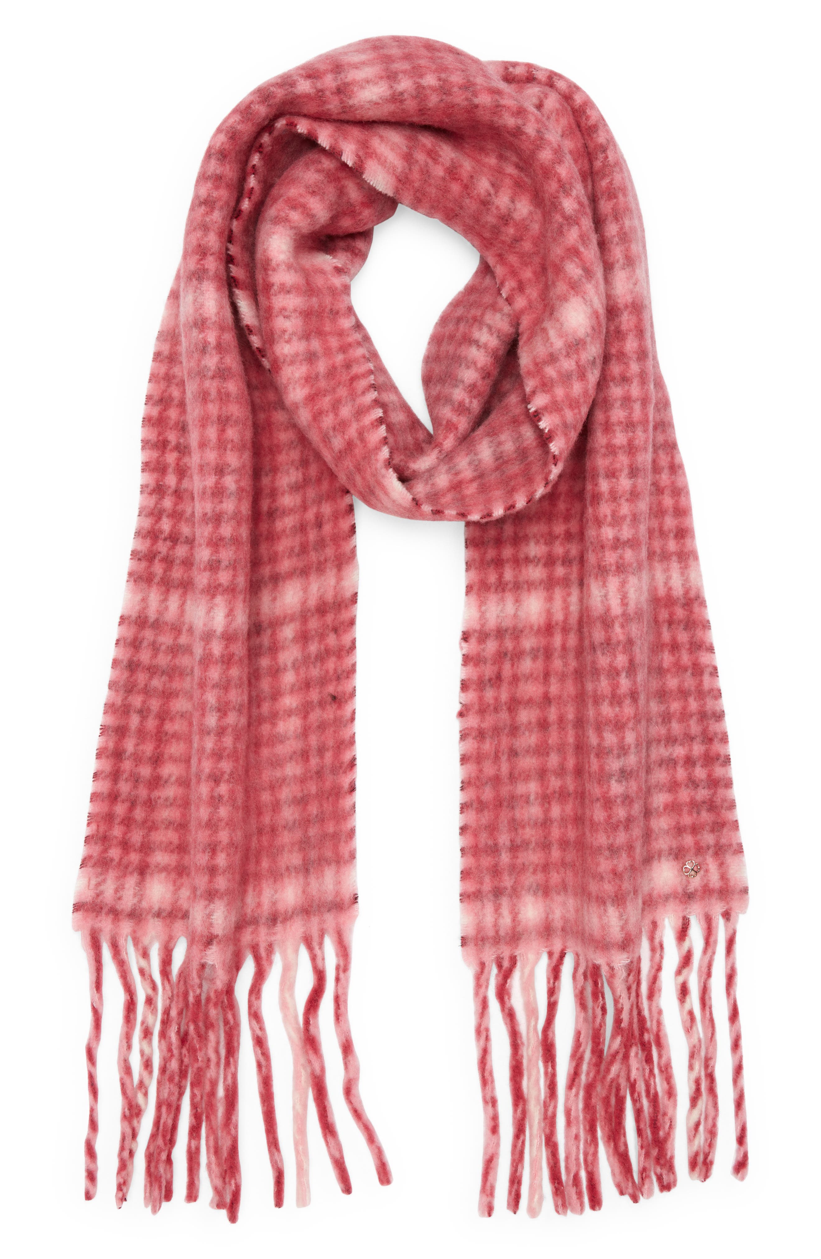 Kate Spade New York fiesta plaid brushed fringe scarf | Nordstromrack