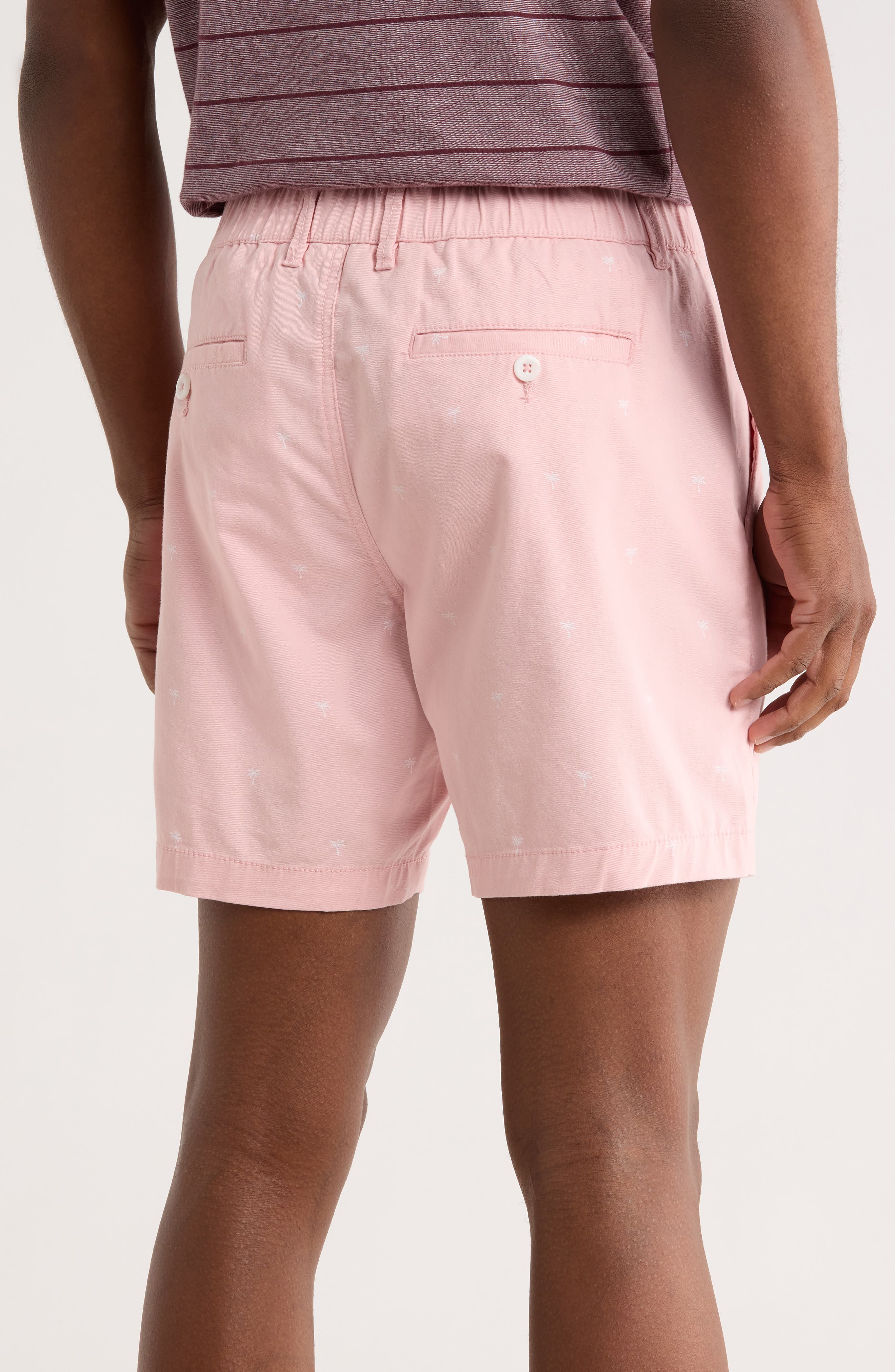 DENIM AND FLOWER Palm Trees Stretch Cotton Shorts | Nordstromrack