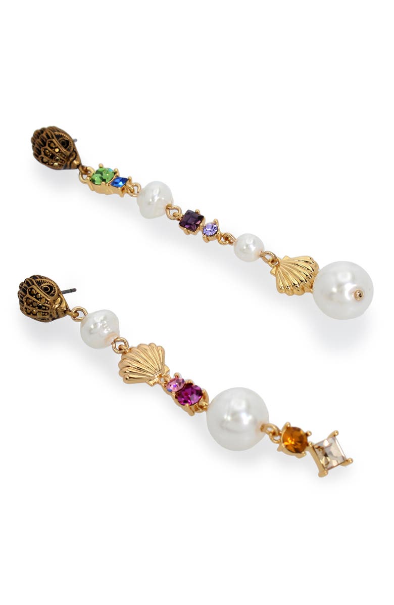 Kurt Geiger London Faux Pearl & Crystal Linear Drop Earrings ...