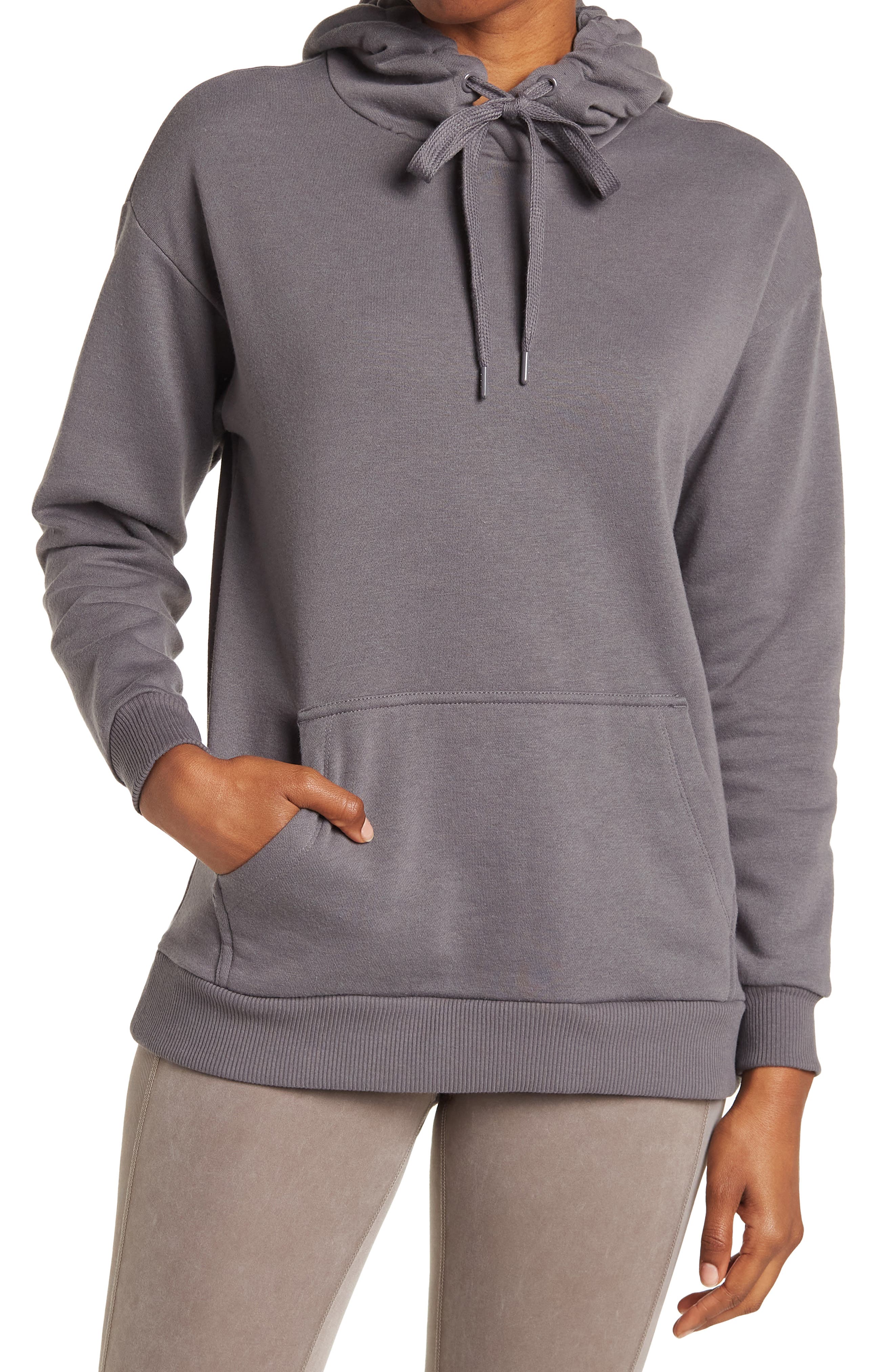 90 DEGREE BY REFLEX Brushed Knit Oversized Hoodie | Nordstromrack