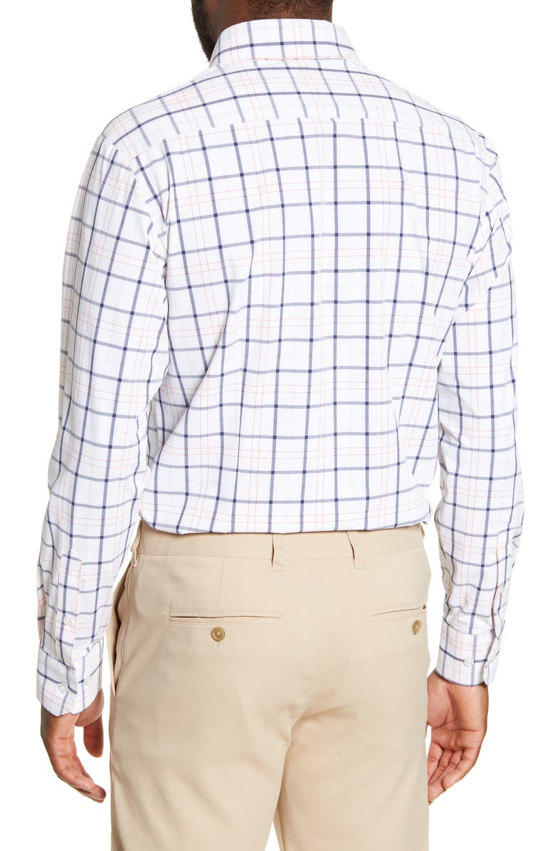 Mizzen+Main Leeward Trim Fit Windowpane Button-Up Performance Shirt ...