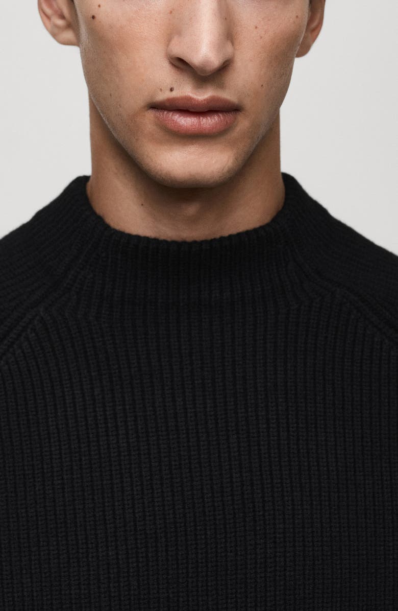 MANGO Funnel Neck Rib Sweater | Nordstrom