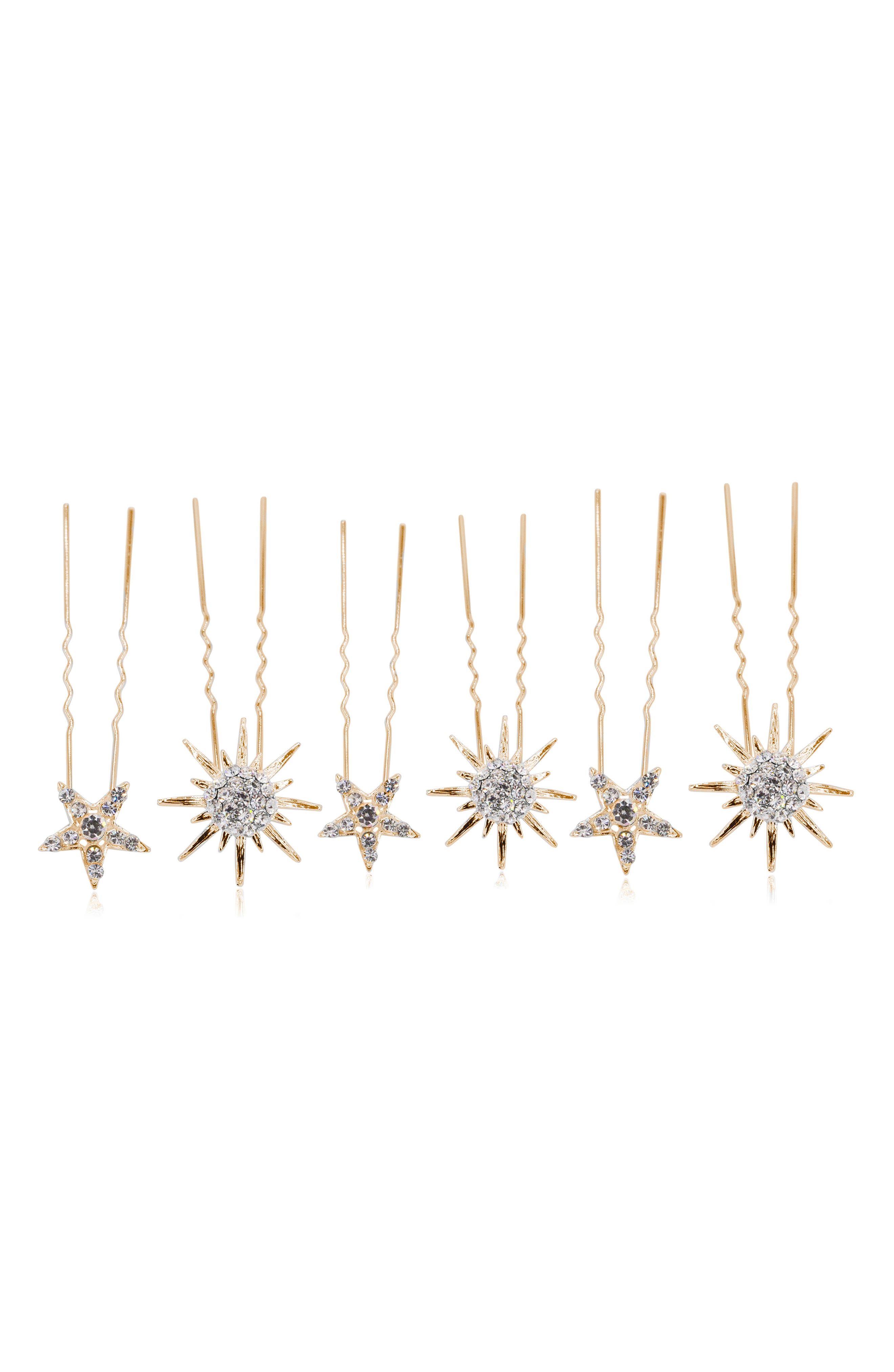 Brides & Hairpins Nexus Set of 6 Crystal Hair Pins | Nordstrom