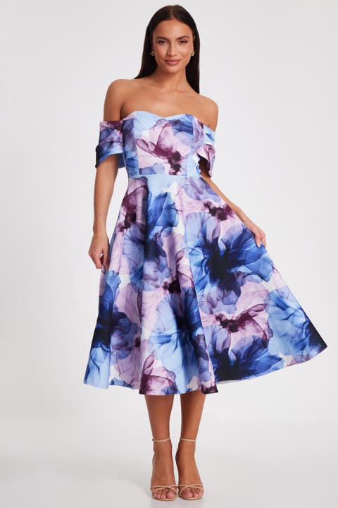 Off the Shoulder Floral Dresses for Women