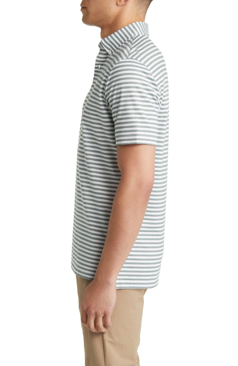 Peter Millar Albatross Stripe Pima Cotton Blend Piqué Button-Down Polo ...