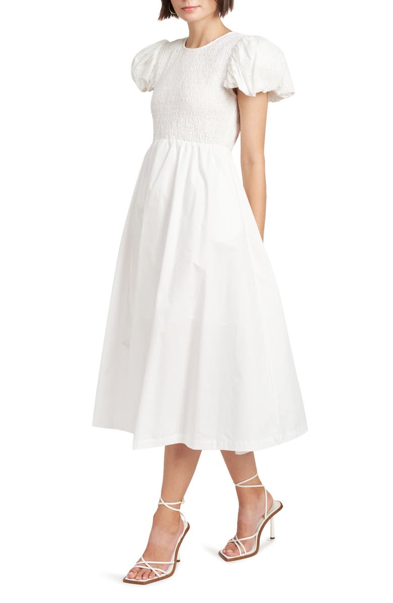 En Saison Felice Smock Bodice Cotton Midi Dress | Nordstromrack