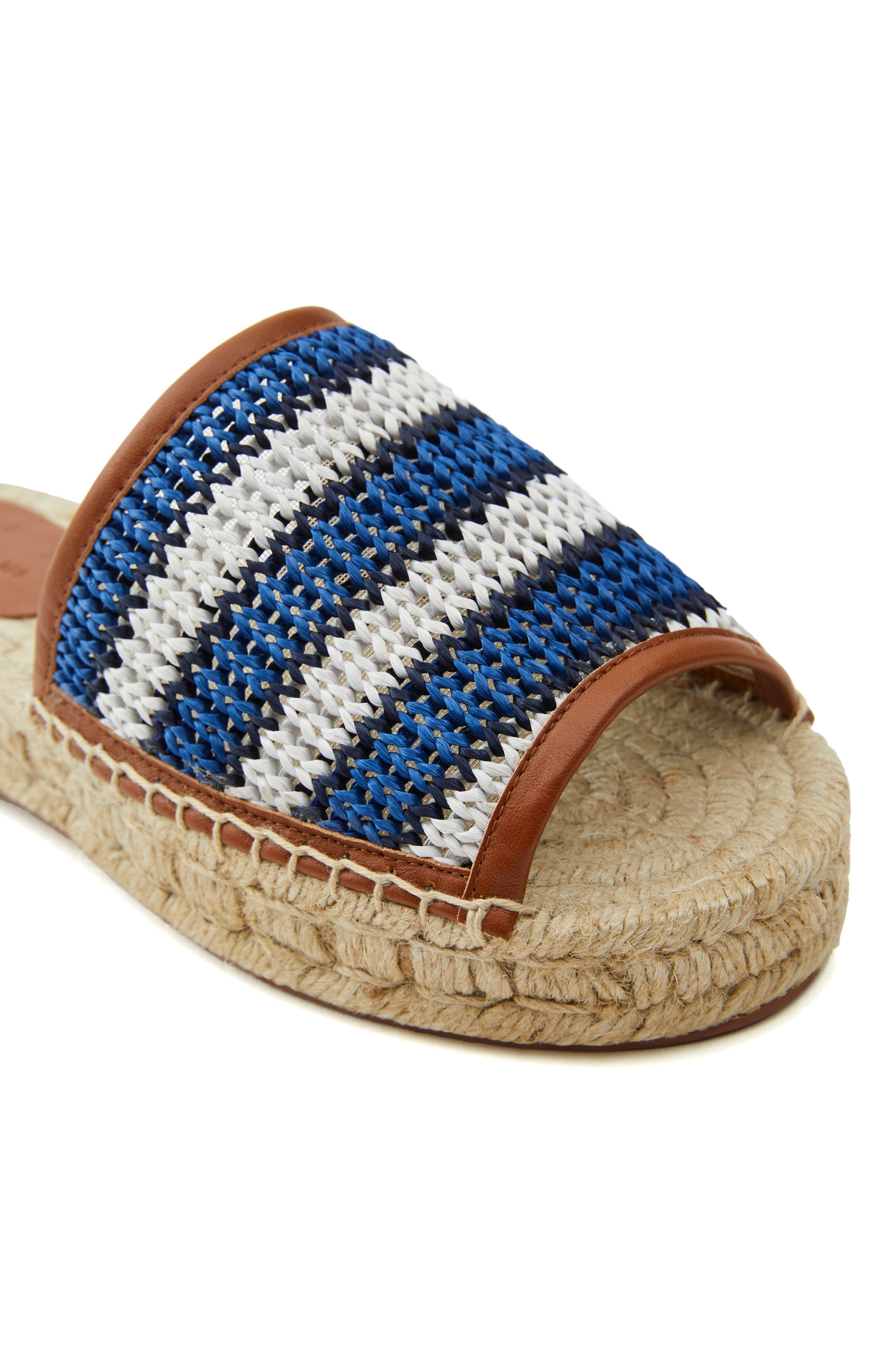 Lafayette 148 New York Rose Stripe Espadrille Platform Slide Sandal ...