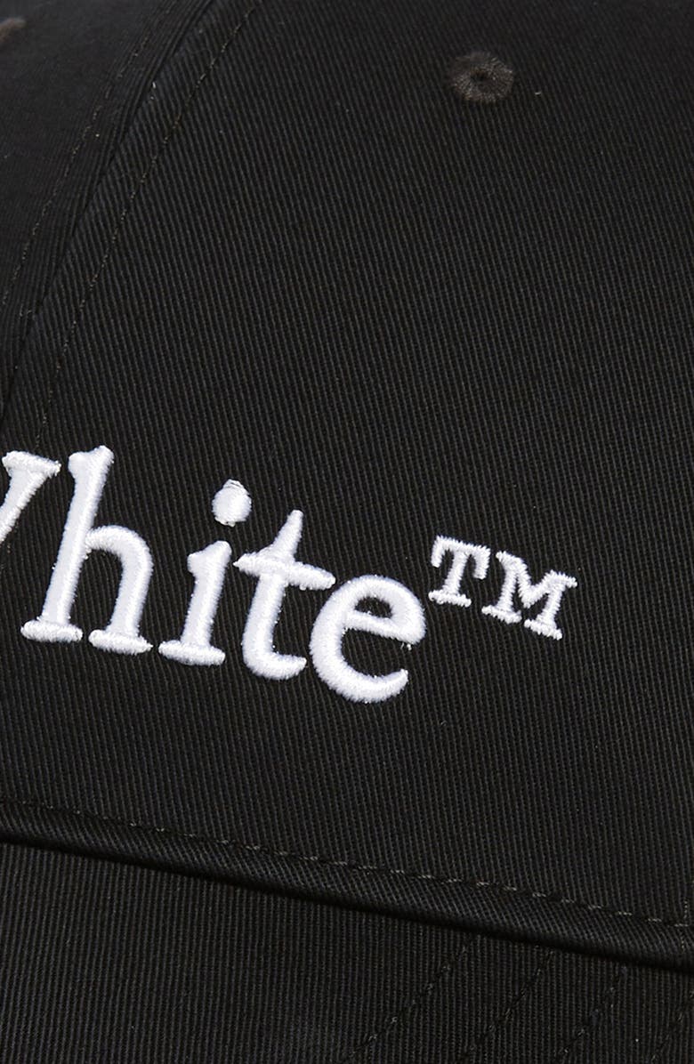 Off-White Embroidered Logo Cotton Drill Adjustable Baseball Cap ...