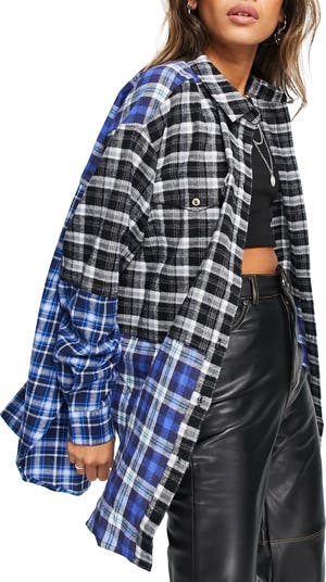 Topshop Patchwork Oversize Shacket | Nordstromrack