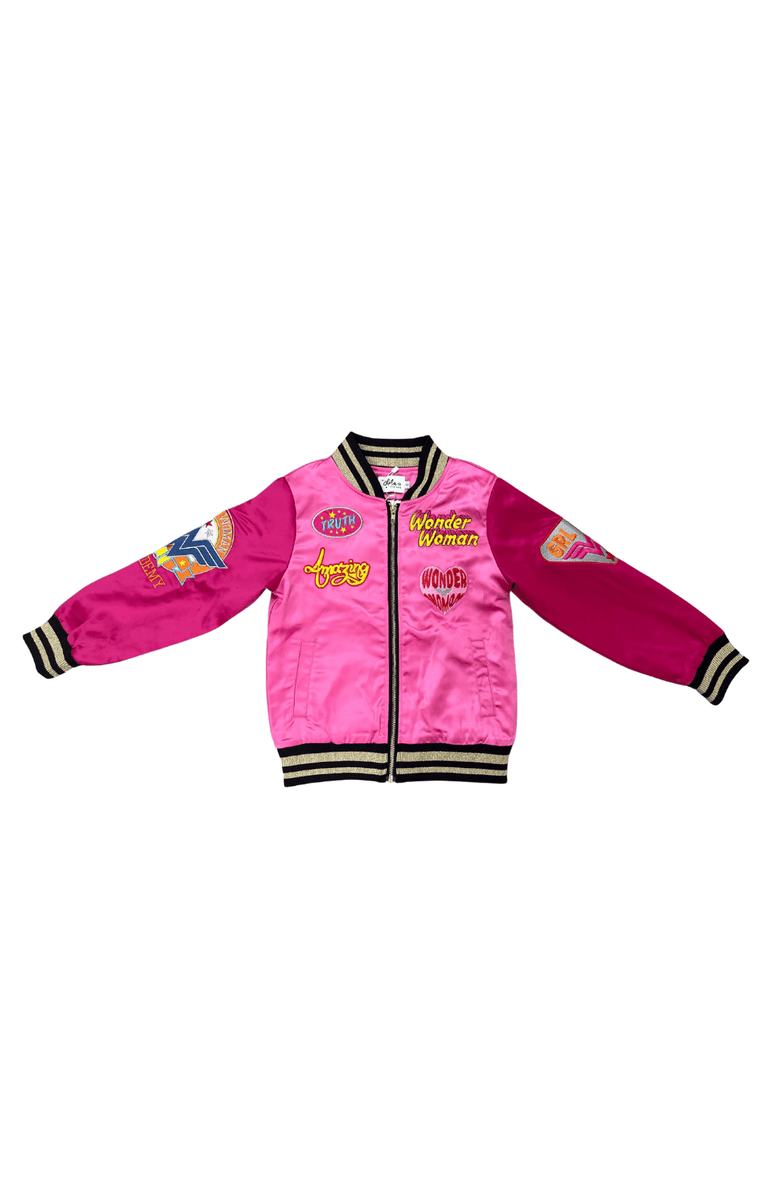 Lola + The Boys Wonder Woman Satin Bomber | Nordstrom