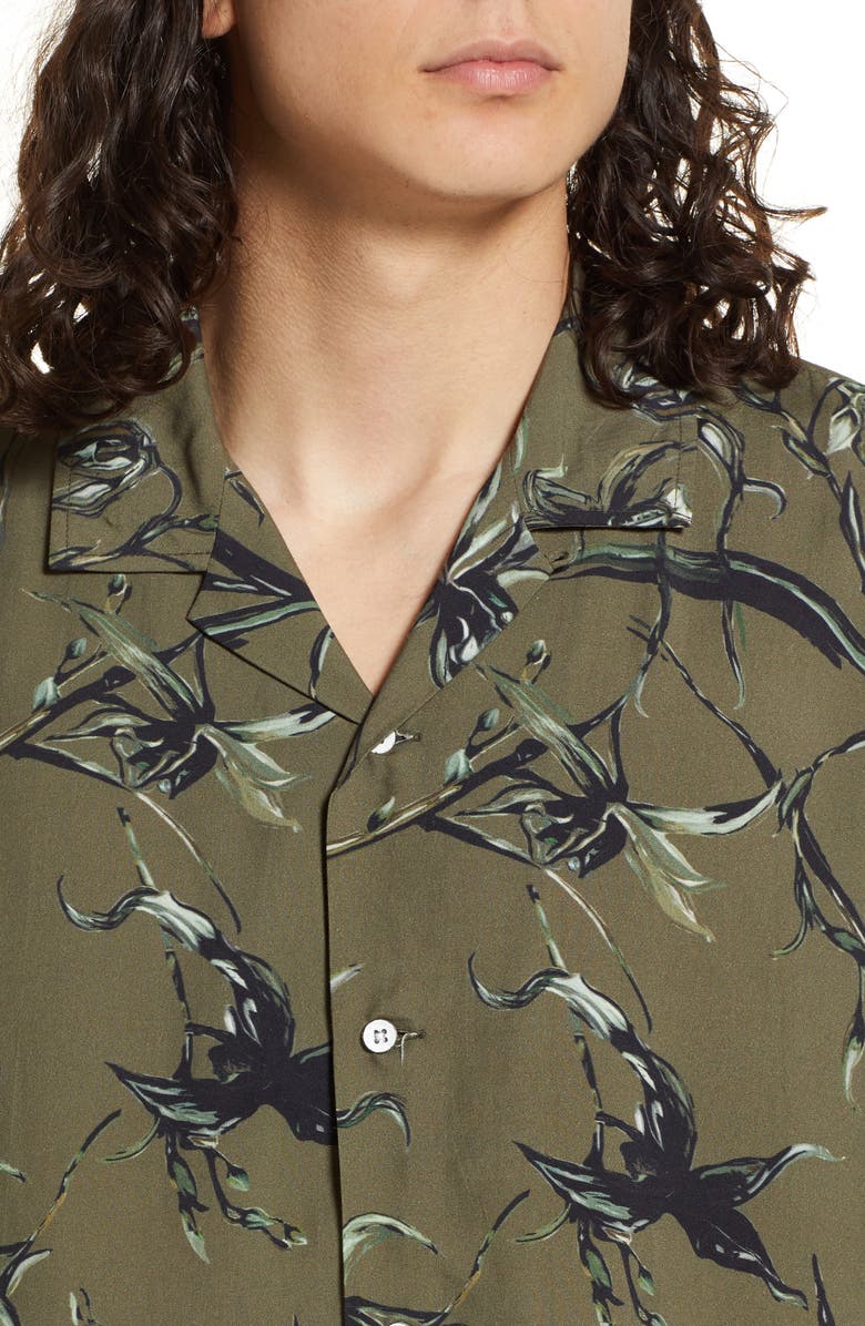 rag & bone Avery Floral Short Sleeve Cotton Button-Up Camp Shirt ...