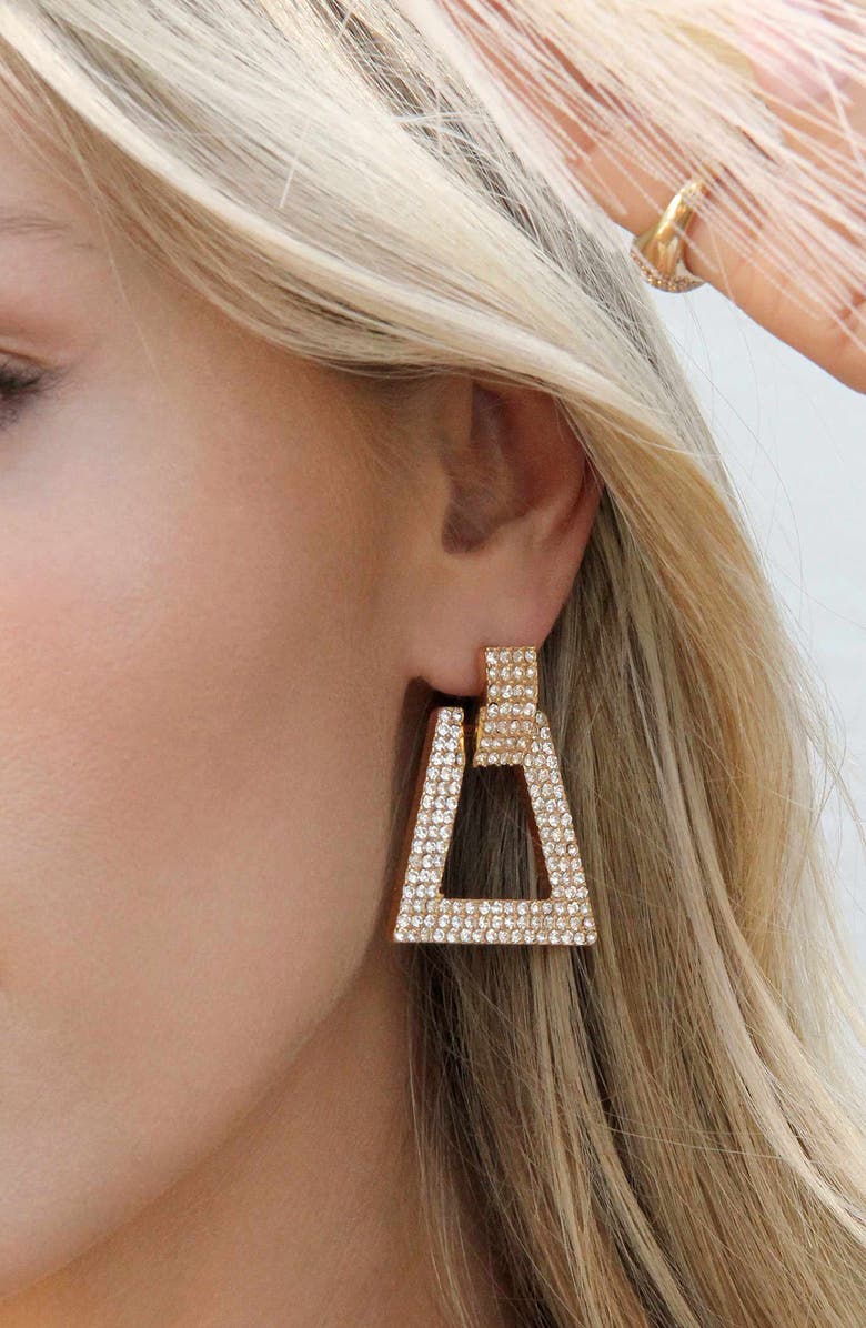 Ettika Crystal Bell Geometric Drop Earrings | Nordstromrack