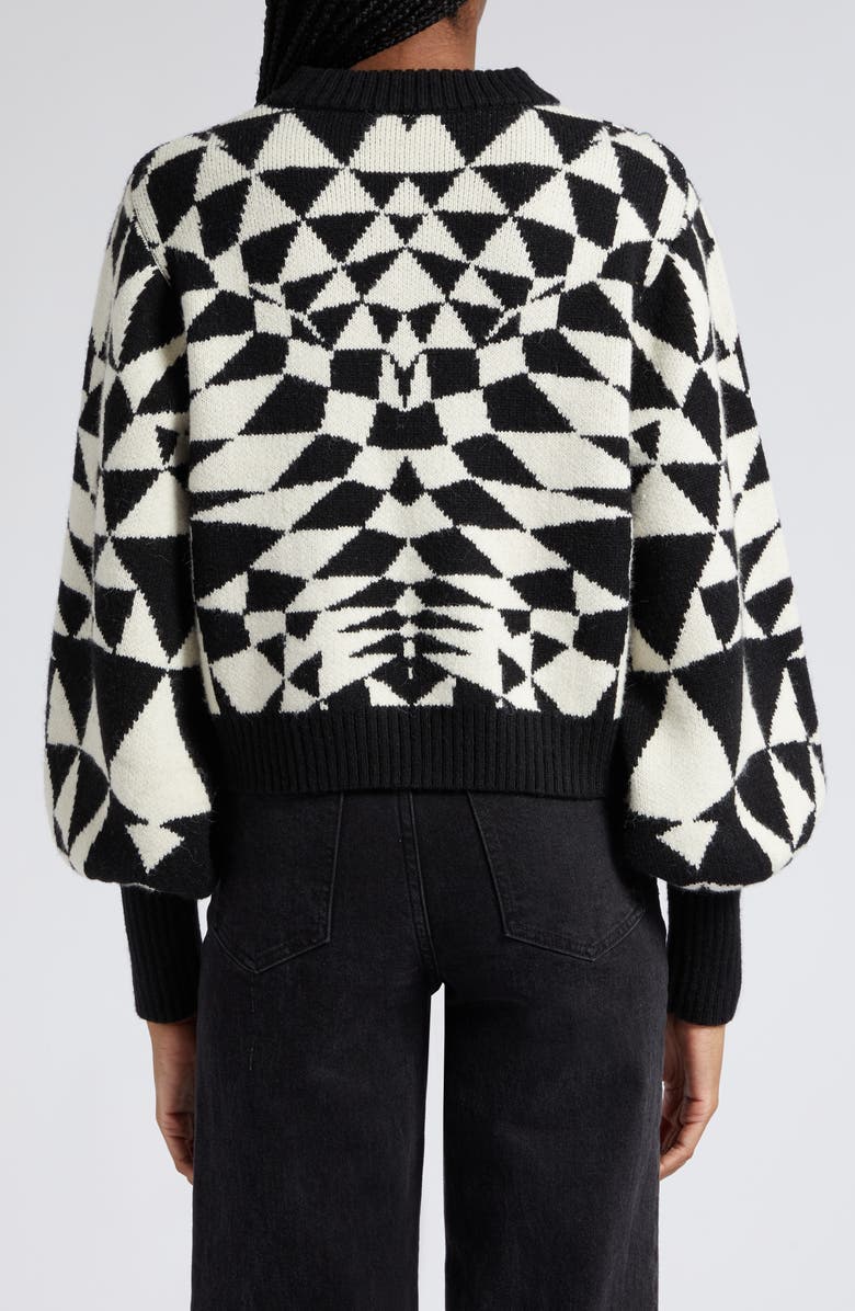 FARM Rio Heart Deco Jacquard Balloon Sleeve Sweater | Nordstromrack
