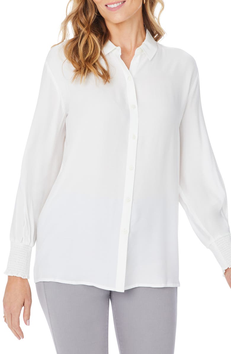 Foxcroft Althea Smocked Long Sleeve Button-Up Tunic Shirt | Nordstromrack