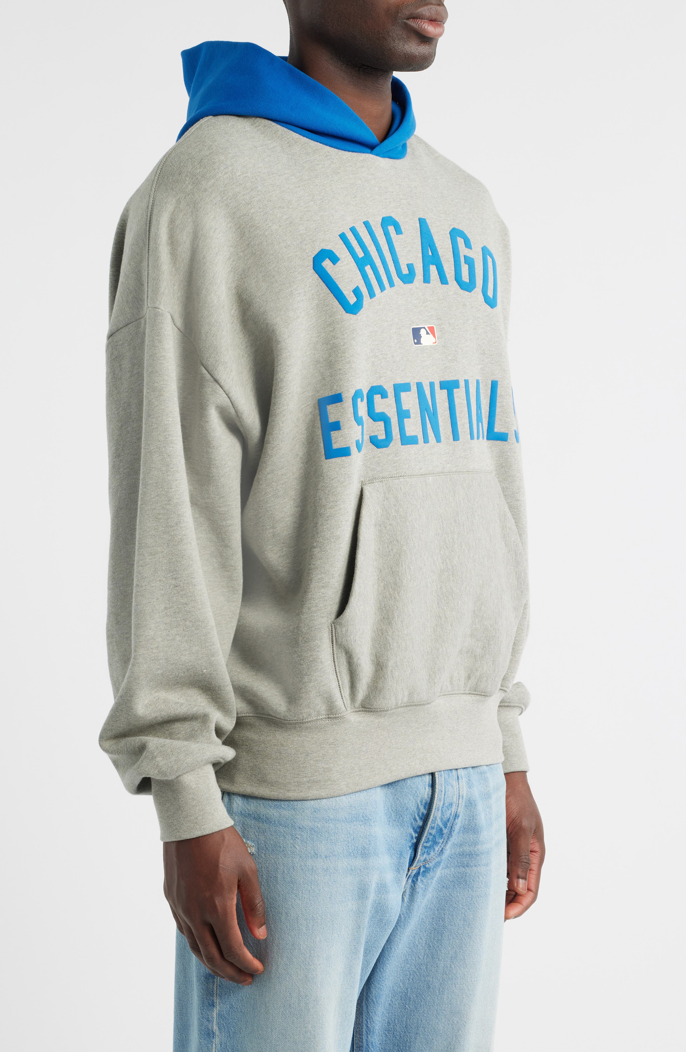Fear of God Essentials MLB Cubs Sport Fit Cotton Graphic Hoodie | Nordstrom