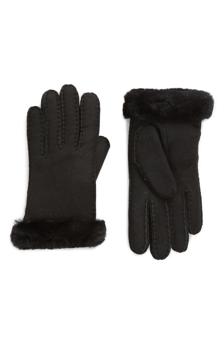 UGG® Classic Genuine Shearling Suede Gloves | Nordstromrack