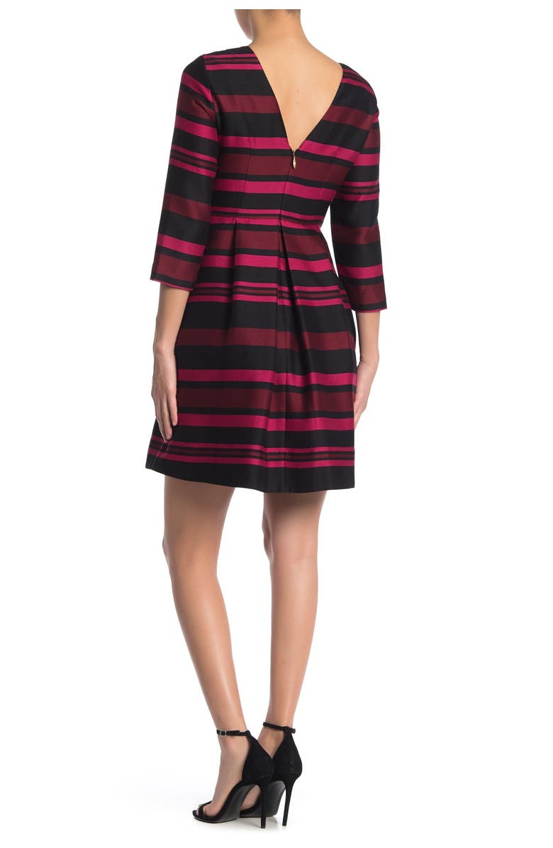 Draper James Striped 3/4 Sleeve Fit & Flare Dress | Nordstromrack