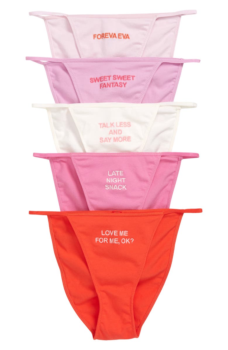 SKIMS Assorted 5-Pack Cotton Jersey String Bikinis | Nordstrom