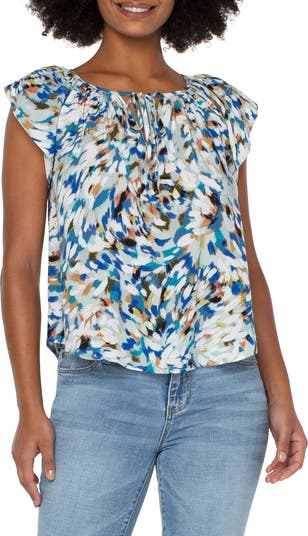 Liverpool Los Angeles Flutter Sleeve Blouse | Nordstrom