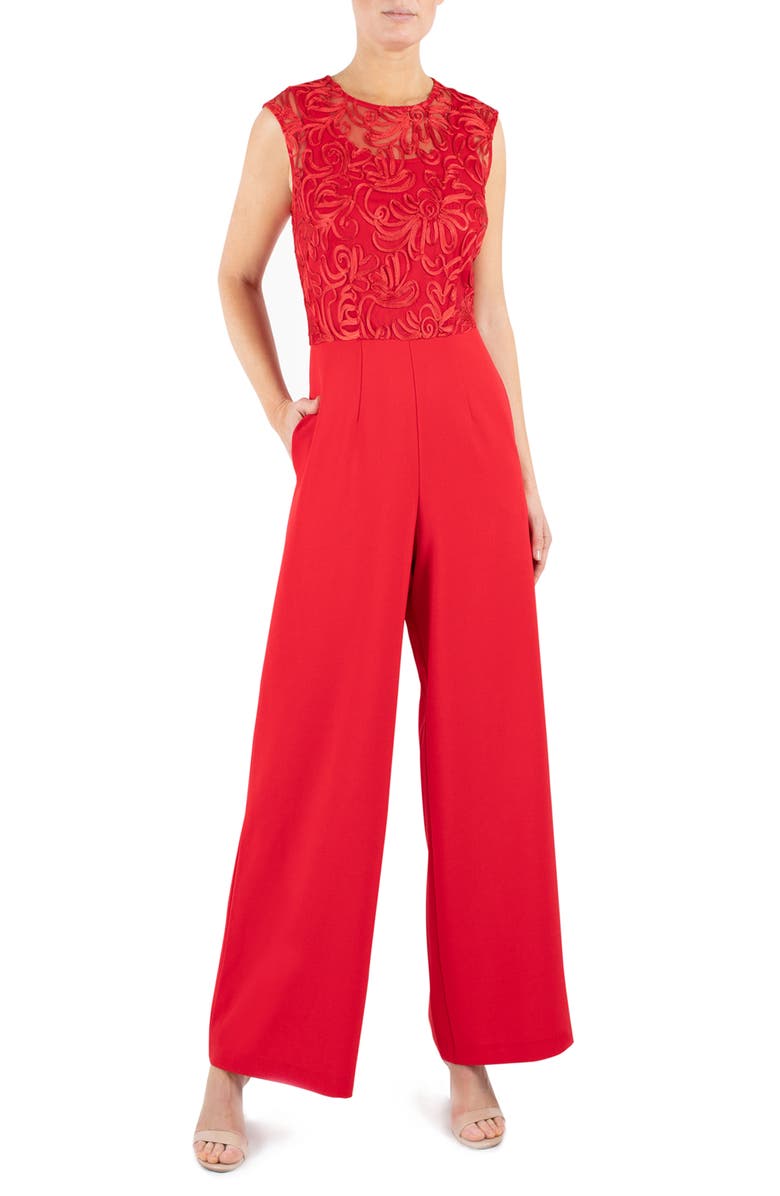 Donna Ricco Soutache Illusion Cap Sleeve Jumpsuit | Nordstromrack