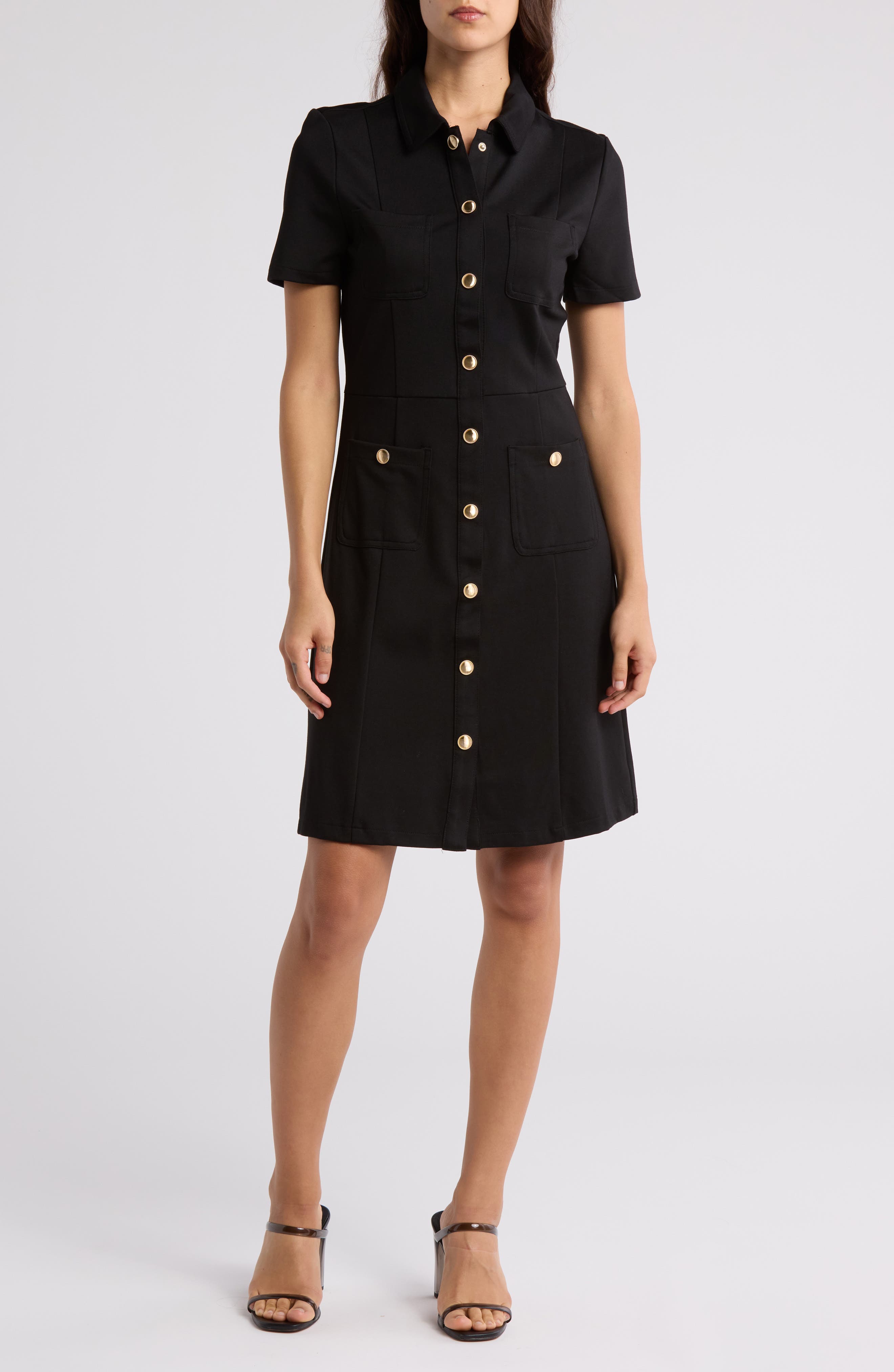 Ellen Tracy Short Sleeve Shirtdress | Nordstromrack