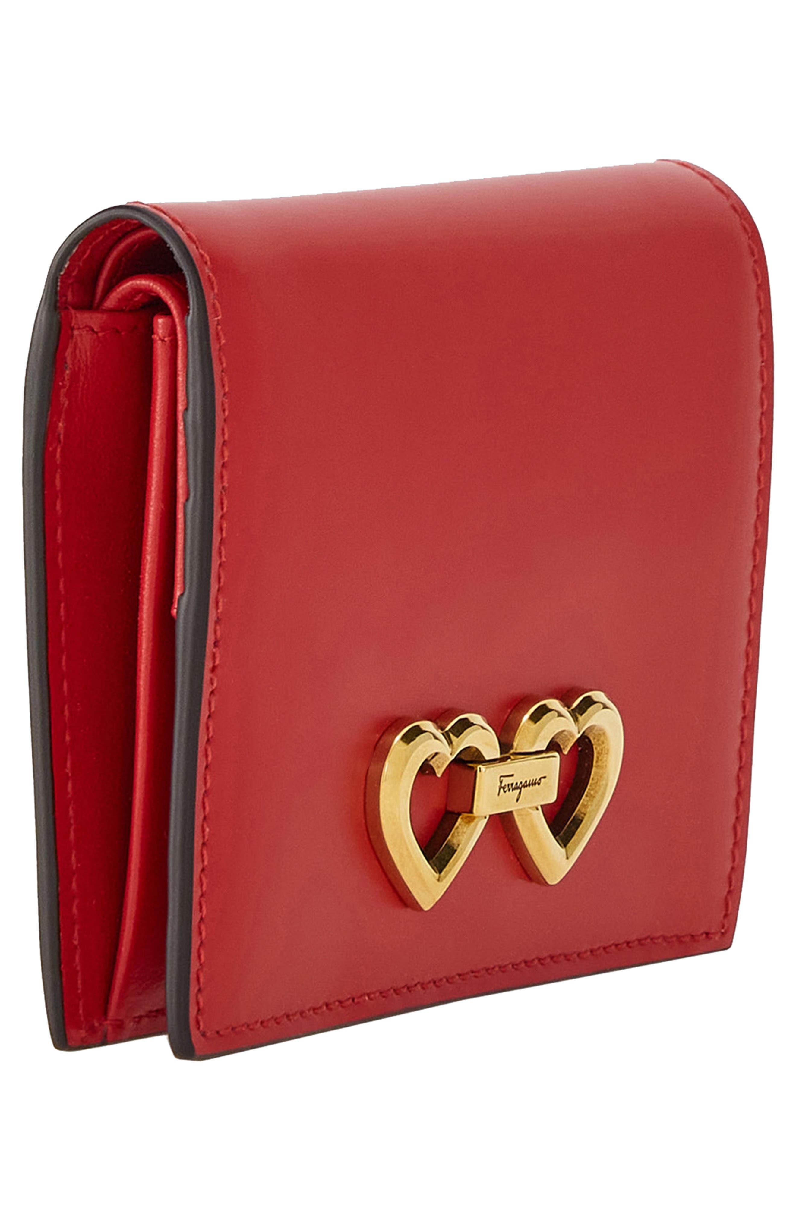FERRAGAMO Double Gancino Vanity Leather Compact Wallet | Nordstrom