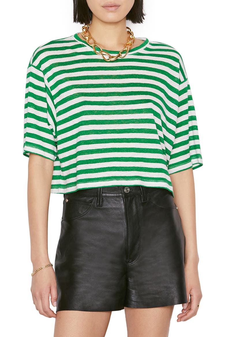 Stripe Boxy Crop Linen Top (Women) | Nordstromrack