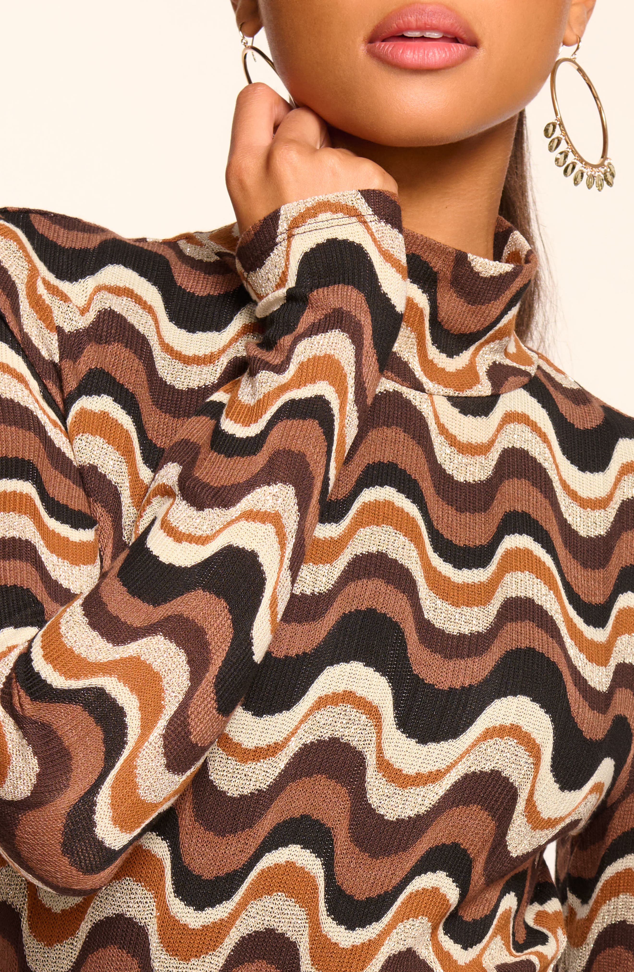 Ramy Brook Prudence Swirl Mock Neck Top | Nordstromrack