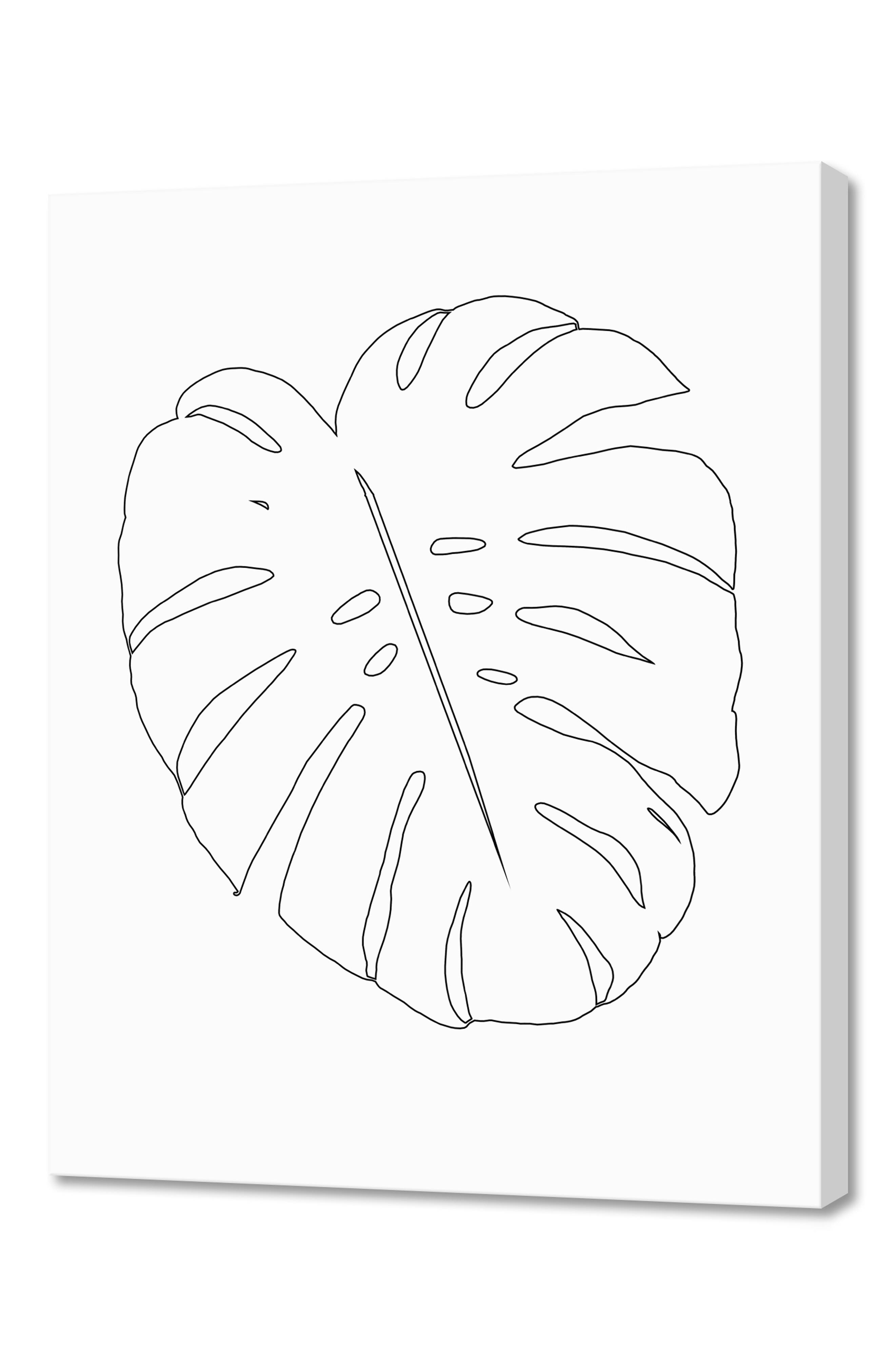 CURIOOS Minimal Monstera Leaf Line Art Print | Nordstromrack