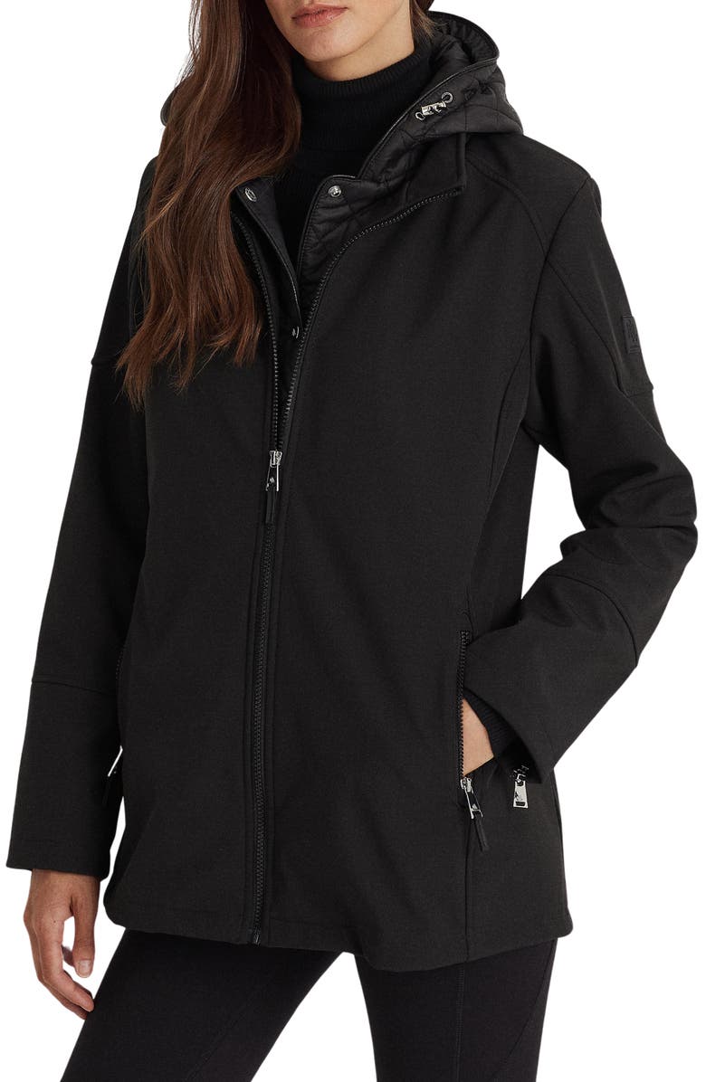 Lauren Ralph Lauren Softshell Raincoat with Hooded Bib | Nordstromrack
