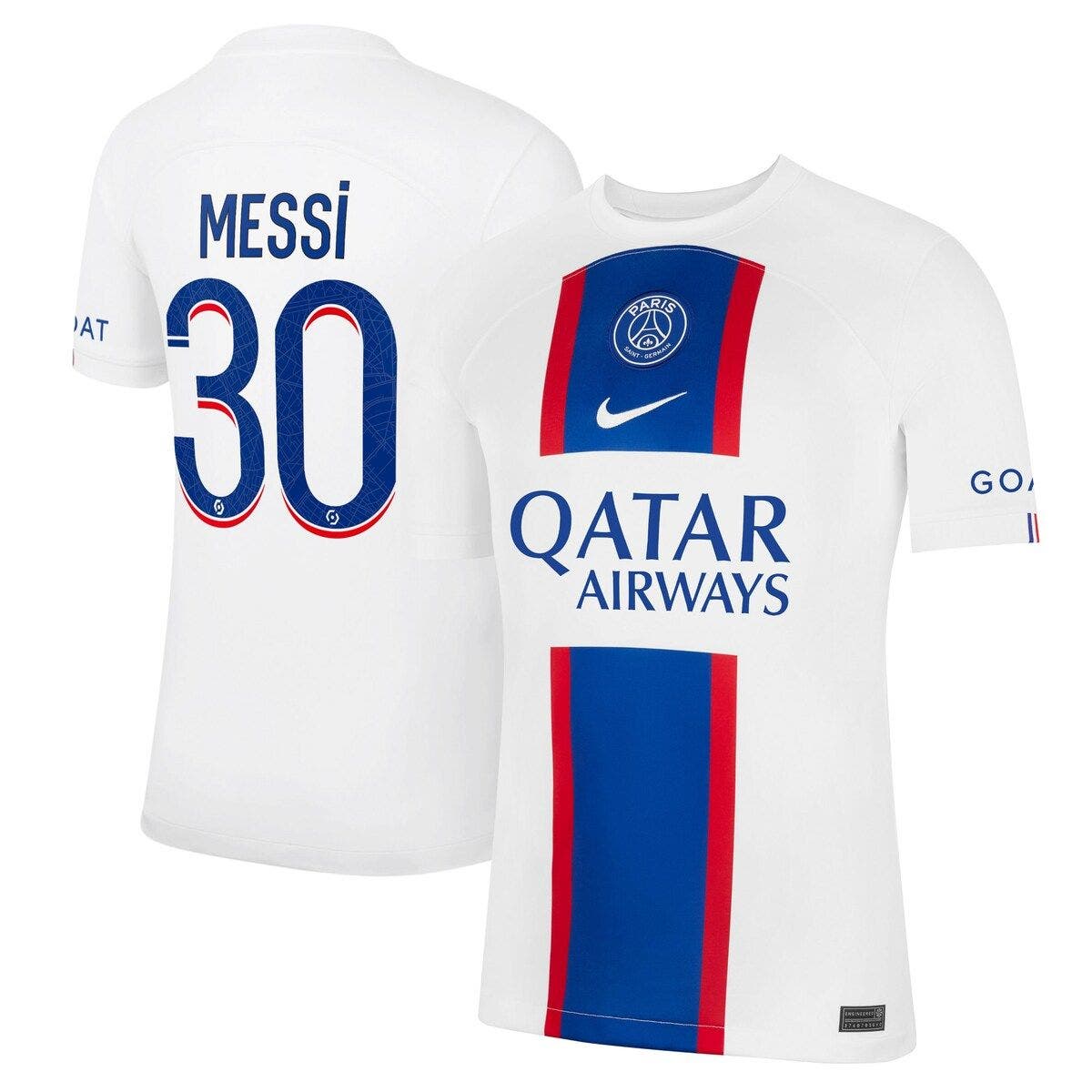 Nike Men's Nike Lionel Messi White Paris Saint-Germain 2022/23 Third ...