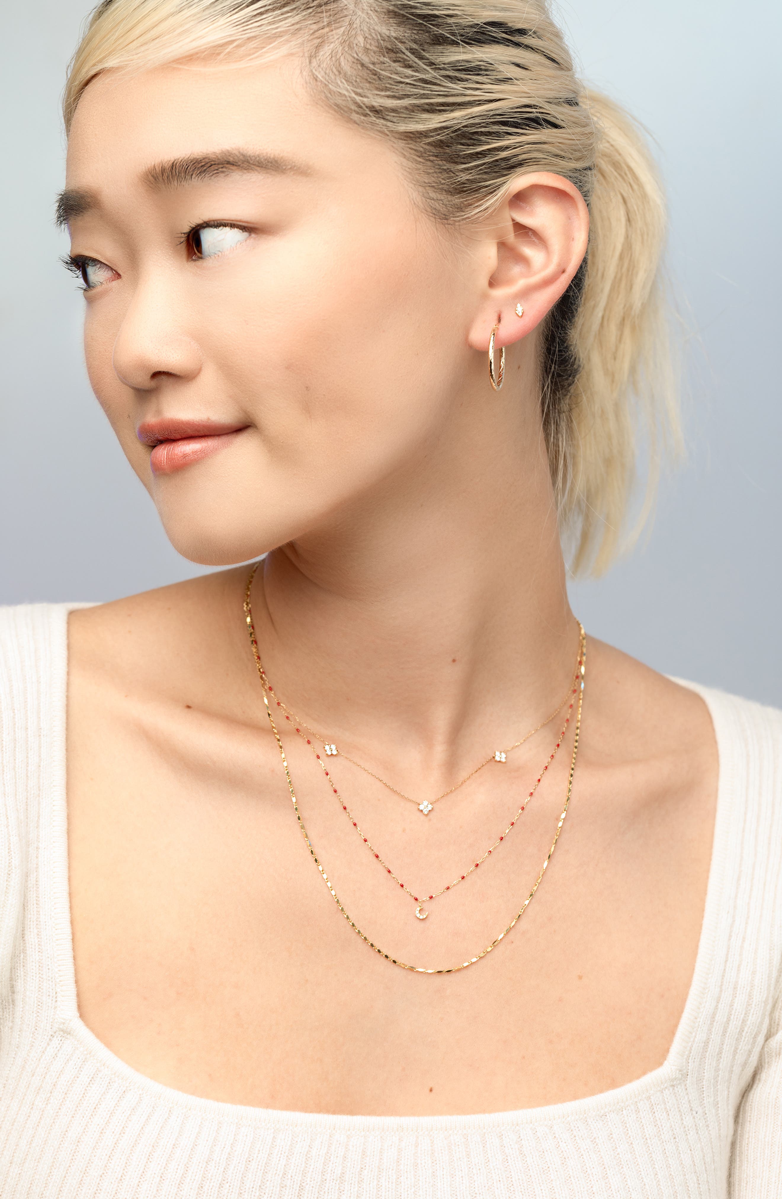 Bony Levy Rita Floral Diamond Station Necklace | Nordstromrack