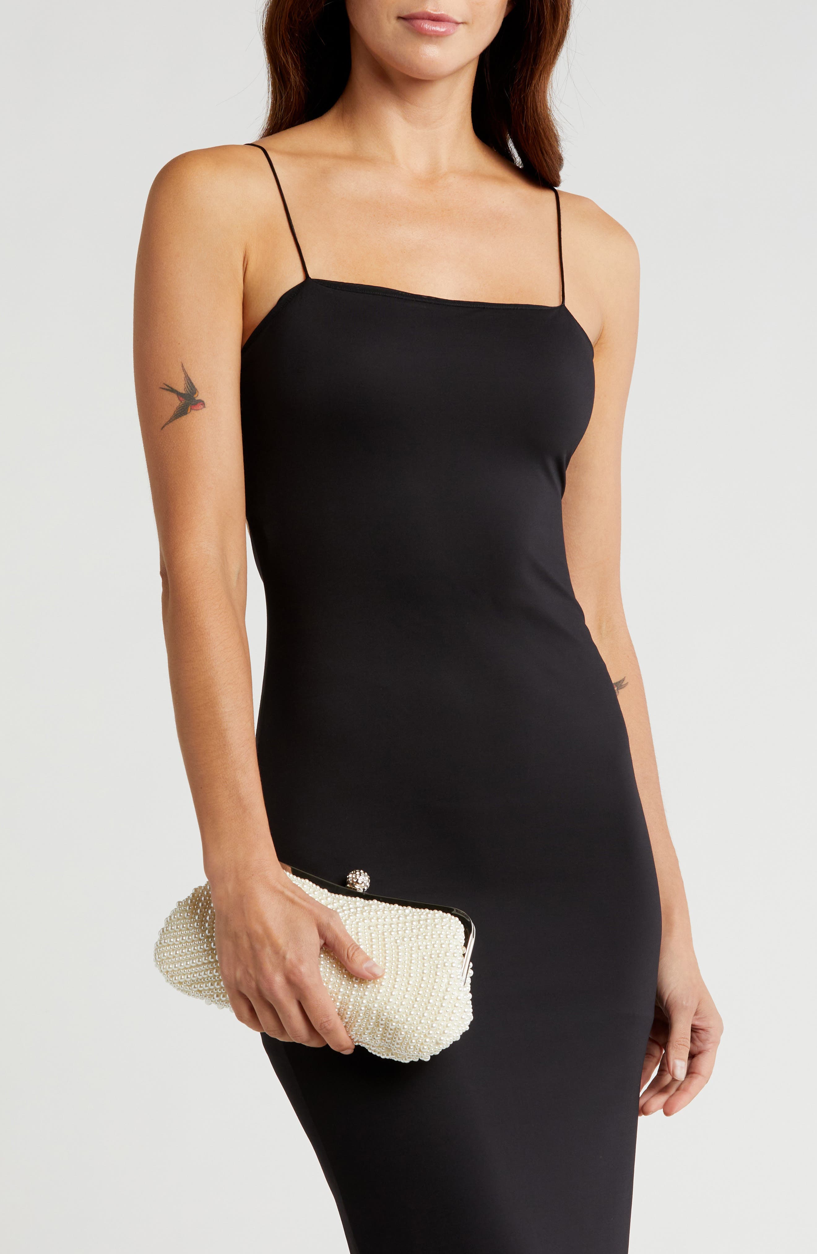 ALESSIA BIANCHI Faux Pearl Curve Frame Clutch | Nordstromrack