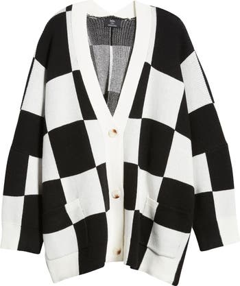 Dressed in Lala Love You Oversize Checkerboard Cardigan Dressed in Lala Love You Oversize Checkerboard Cardigan