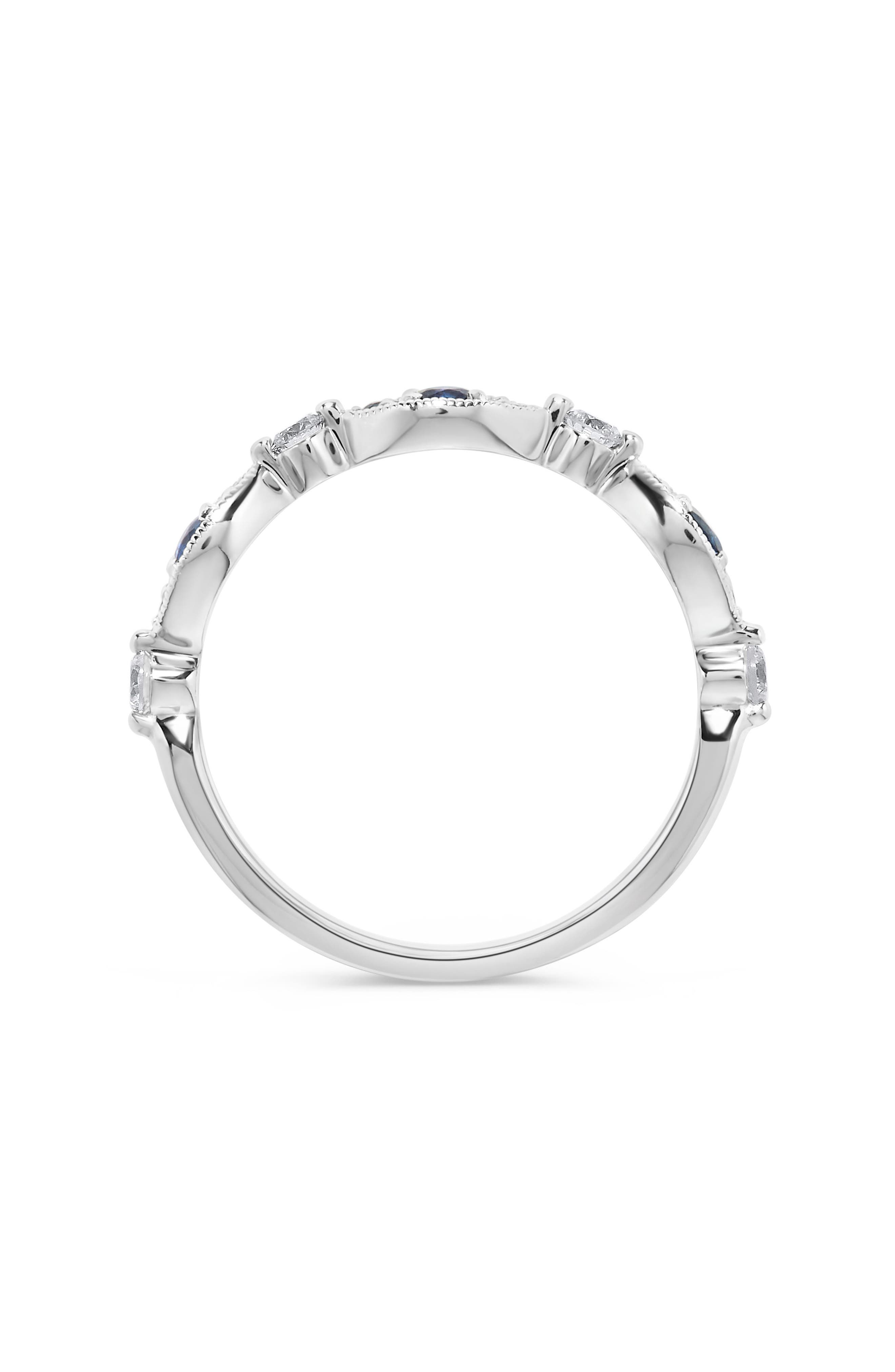H.J. Namdar 14K White Gold Sapphire & Diamond Stackable Ring ...