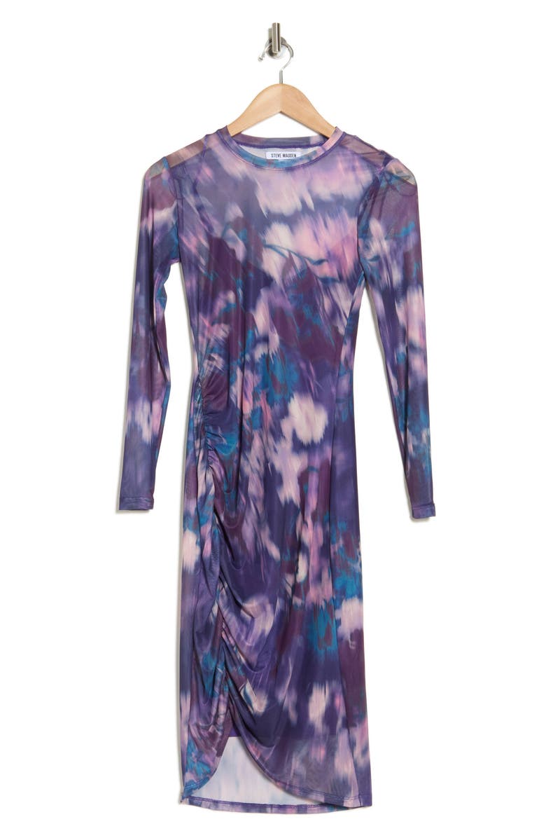 Steve Madden Long Sleeve Ruched Mesh Dress | Nordstromrack