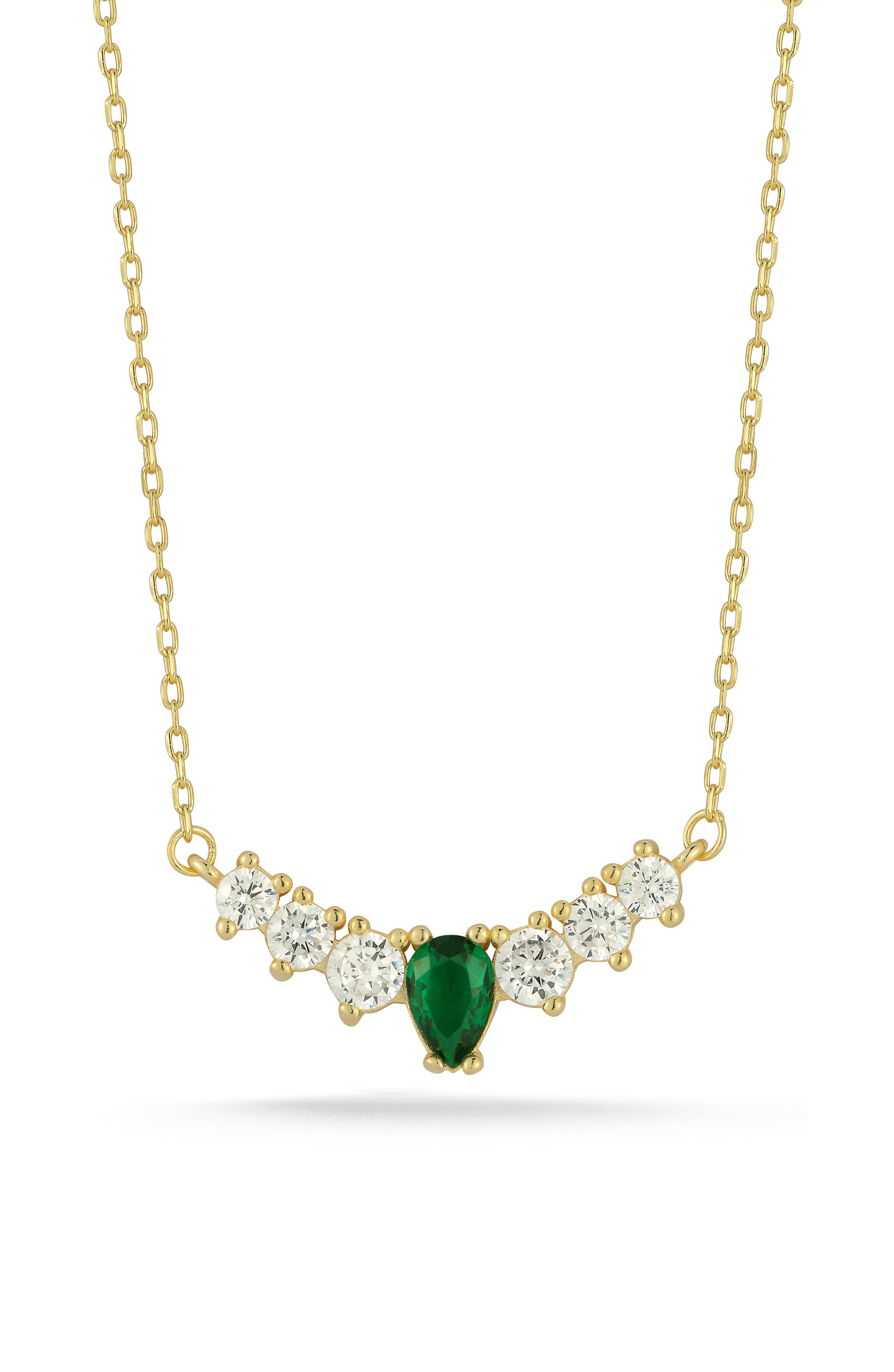 Cubic Zirconia Curved Bar Pendant Necklace (Women) | Nordstromrack