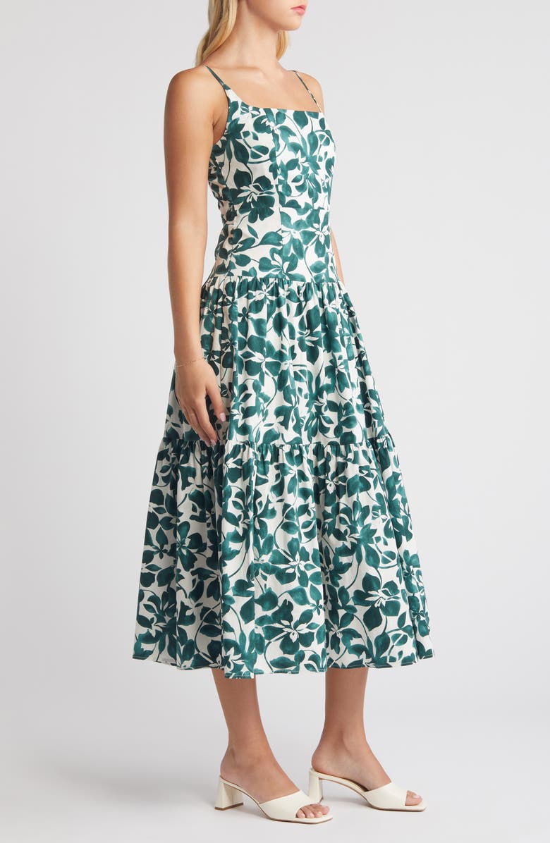 MOON RIVER Floral Tiered Cotton Sundress | Nordstromrack